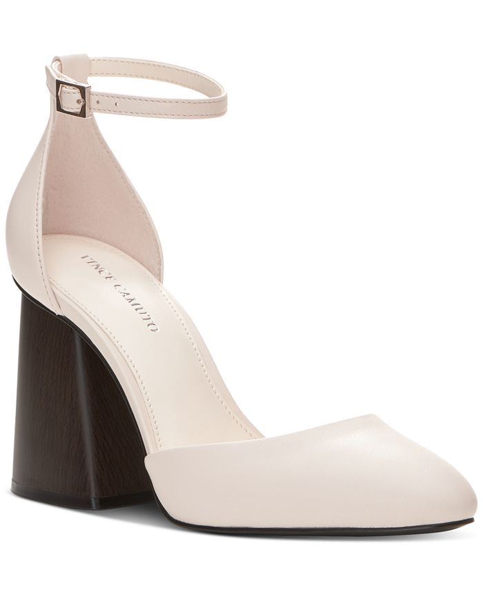 Vince Camuto Women's Addilenz Ankle-Strap Flare-Heel Pumps - Macy's