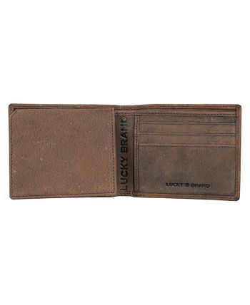 Lucky Brand Men's Grooved Leather Bifold Wallet - Macy's