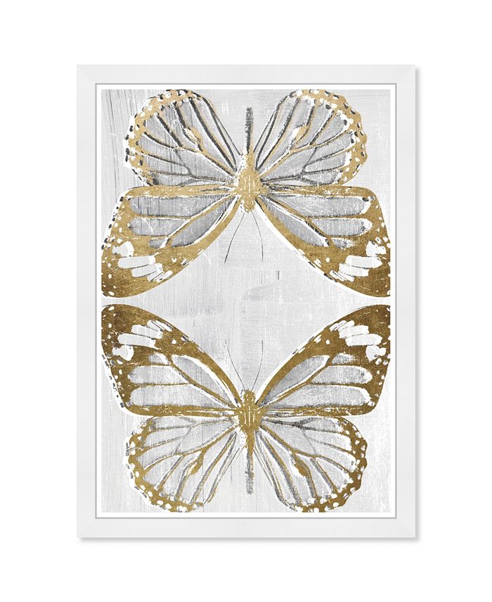 Wynwood Studio Metallic Insect Wing Framed Print Wall Art, 15" x 21 ...