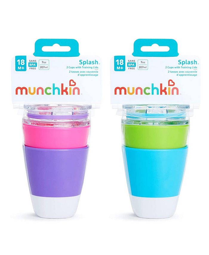 Munchkin Splash Toddler Cups with Training Lids, 7 Oz, 4 Pack - Macy's