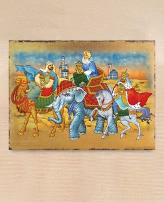 Designocracy Icon Three Kings Block Wall Art on Wood 16" - Macy's