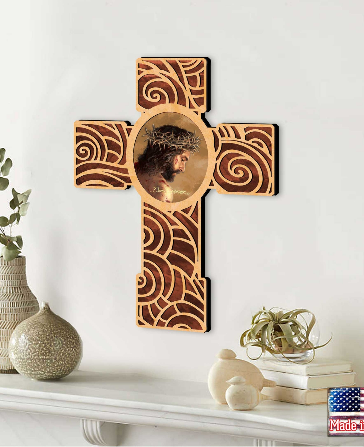 Click here for Designocracy Jesus Inspirational Wooden Modern Cro... prices