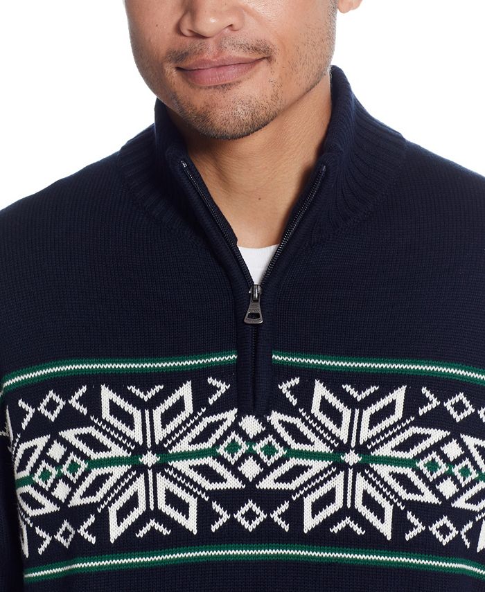Weatherproof Vintage Men's Quarter Zip Snowflake Sweater & Reviews ...