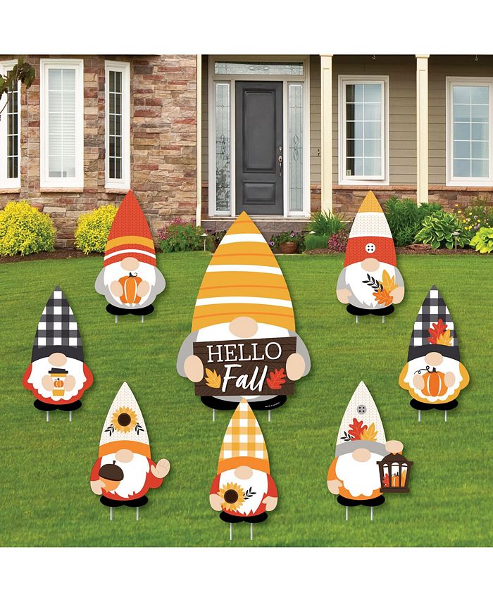 Big Dot of Happiness Fall Gnomes - Yard Sign and Outdoor Lawn ...