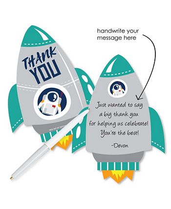 Big Dot of Happiness Blast Off to Outer Space - Rocket Ship Shaped ...