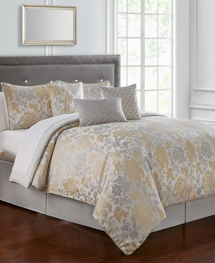 Waterford CLOSEOUT! Marquis by Doyle Floral 7 Piece Comforter Set, King ...