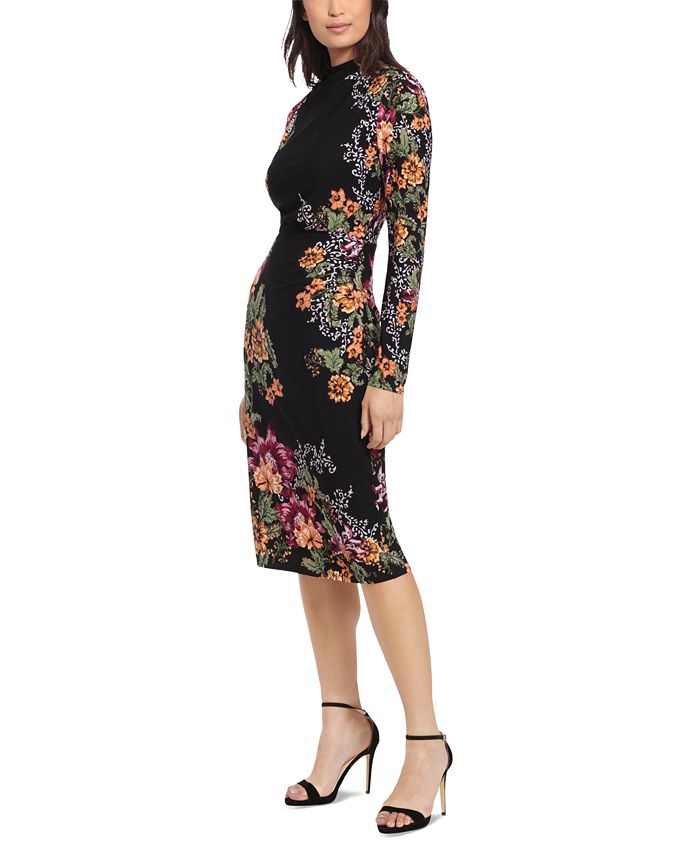 London Times Women's Mock-Turtleneck Floral Sheath Dress - Macy's