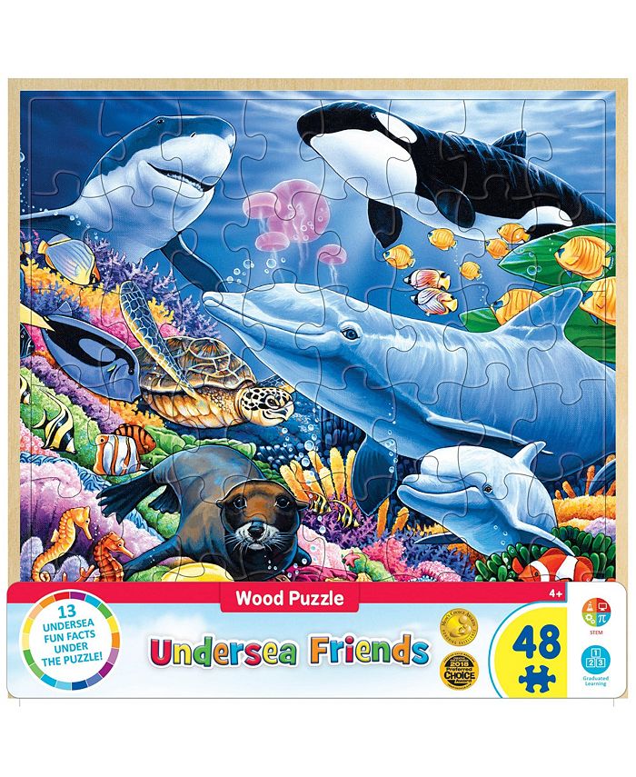 Masterpieces Wood Fun Facts - Undersea Friends 48 Piece Wood Puzzle ...