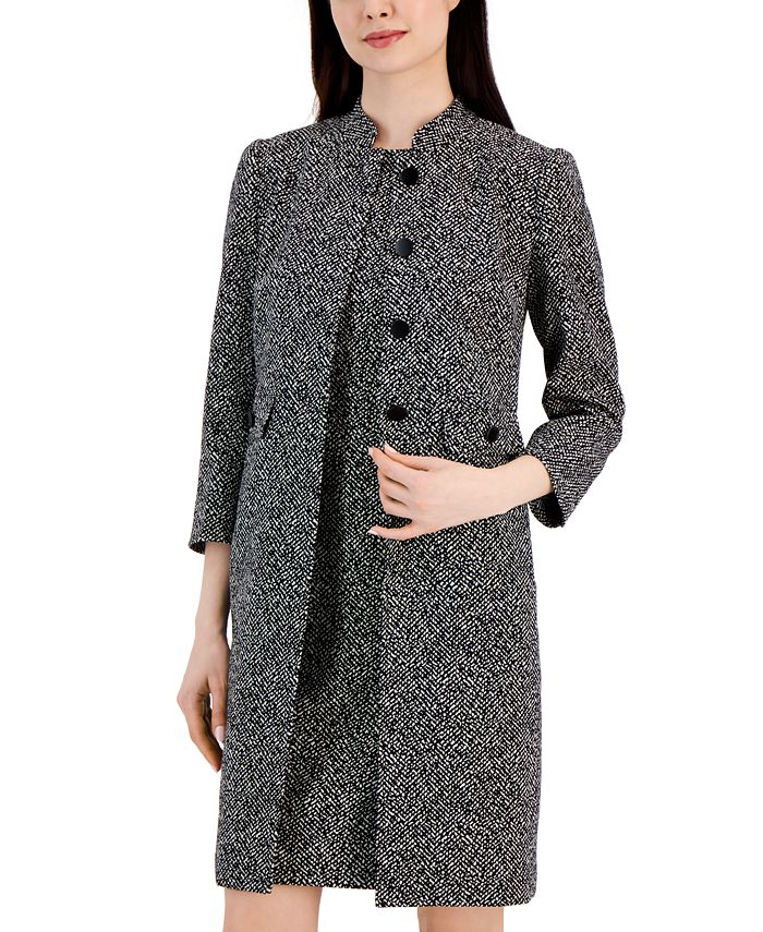 Anne Klein Women's Audrey Hepburn Jacquard Topper Jacket - Macy's