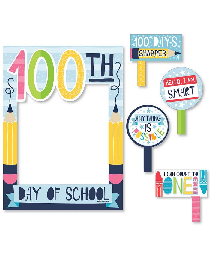 Big Dot of Happiness Happy 100th Day of School - Party Selfie Photo ...