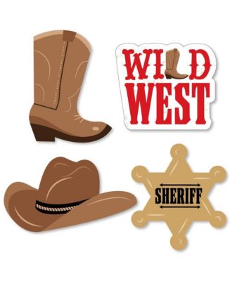 Western Hoedown - DIY Shaped Wild West Cowboy Party Cut-Outs - 24 Ct ...