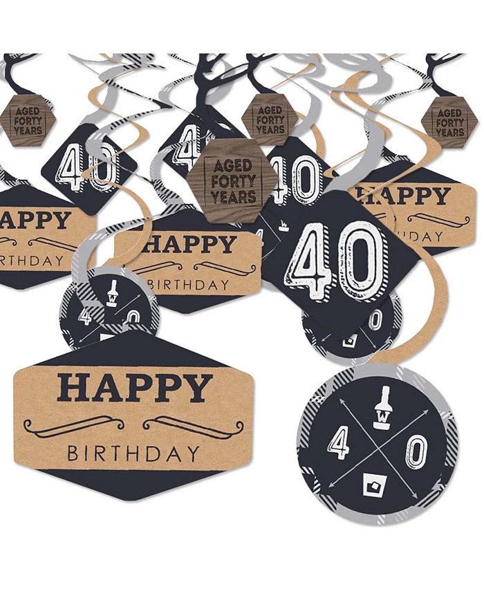 Big Dot of Happiness 40th Milestone Birthday - Hanging Decor - Party ...