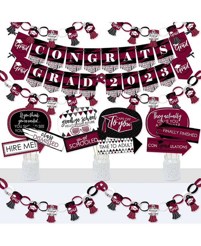 Big Dot of Happiness Maroon Grad - Best is Yet to Come - Banner and ...