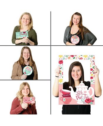 Big Dot of Happiness Floral Let's Par-Tea - Garden Tea Party Selfie ...