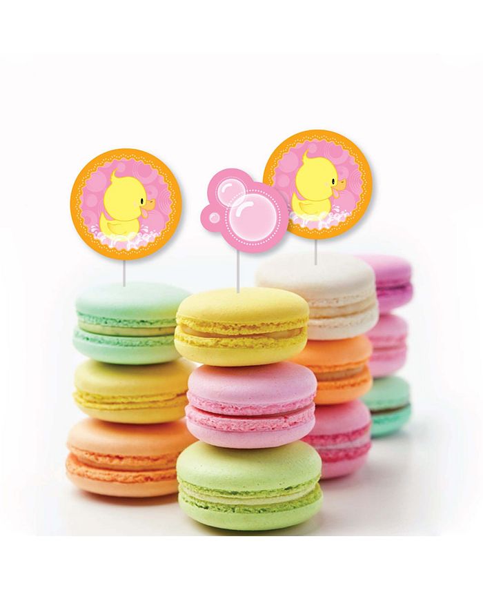 Big Dot of Happiness Pink Ducky Duck - DIY Shaped Girl Baby Shower or ...