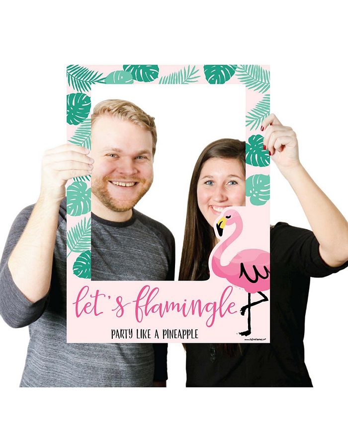 Big Dot of Happiness Pink Flamingo - Party Like a Pineapple Selfie ...