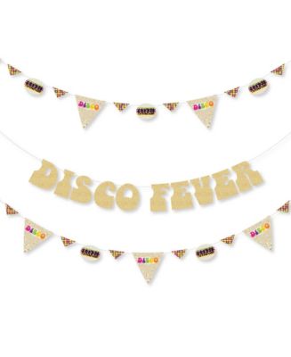 70's Disco - 1970s Disco Party Letter Banner Decor - Gold Glitter Disco ...