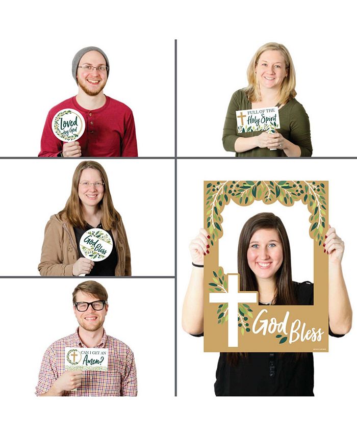 Big Dot of Happiness Elegant Cross - Religious Party Selfie Photo Booth ...