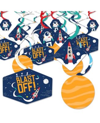 Blast Off to Outer Space - Rocket Ship Decor - Party Decoration Swirls ...