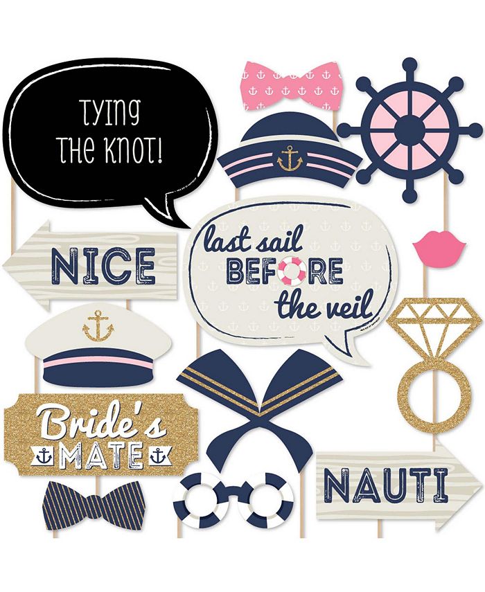 Big Dot of Happiness Ahoy - Nautical Girl - Photo Booth Props Kit - 20 ...