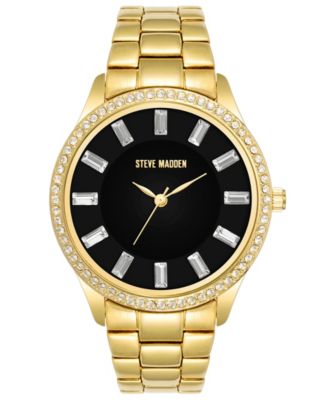 Steve Madden Women's Gold-Tone Alloy Bracelet Watch, 42mm - Macy's