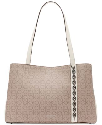 Calvin Klein Adeline Large Signature Triple Compartment Tote - Macy's