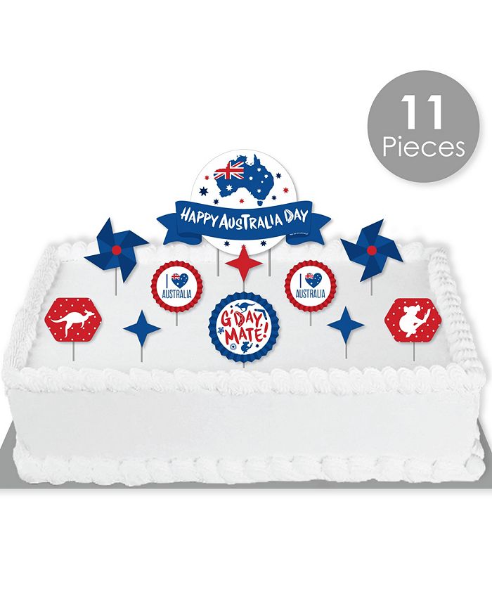 Big Dot of Happiness Australia Day - Aussie Party Cake Decorating Kit ...