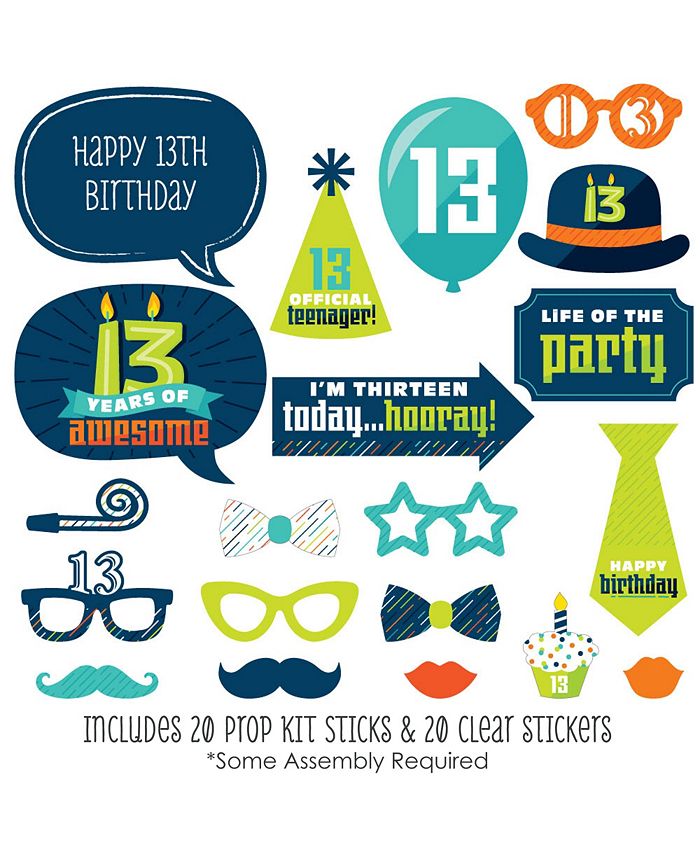 Big Dot of Happiness Boy 13th Birthday - Official Teenager Birthday ...