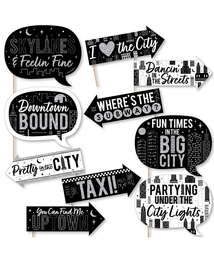 Big Dot of Happiness Funny Nighttime City Skyline - New York Party ...