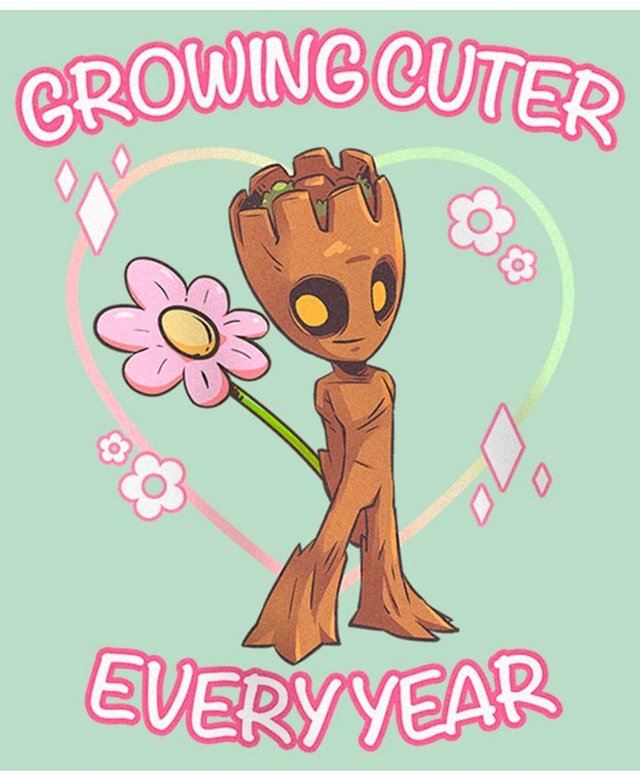 Marvel Girl's Guardians of the Galaxy Groot Growing Cuter Child T-Shirt ...