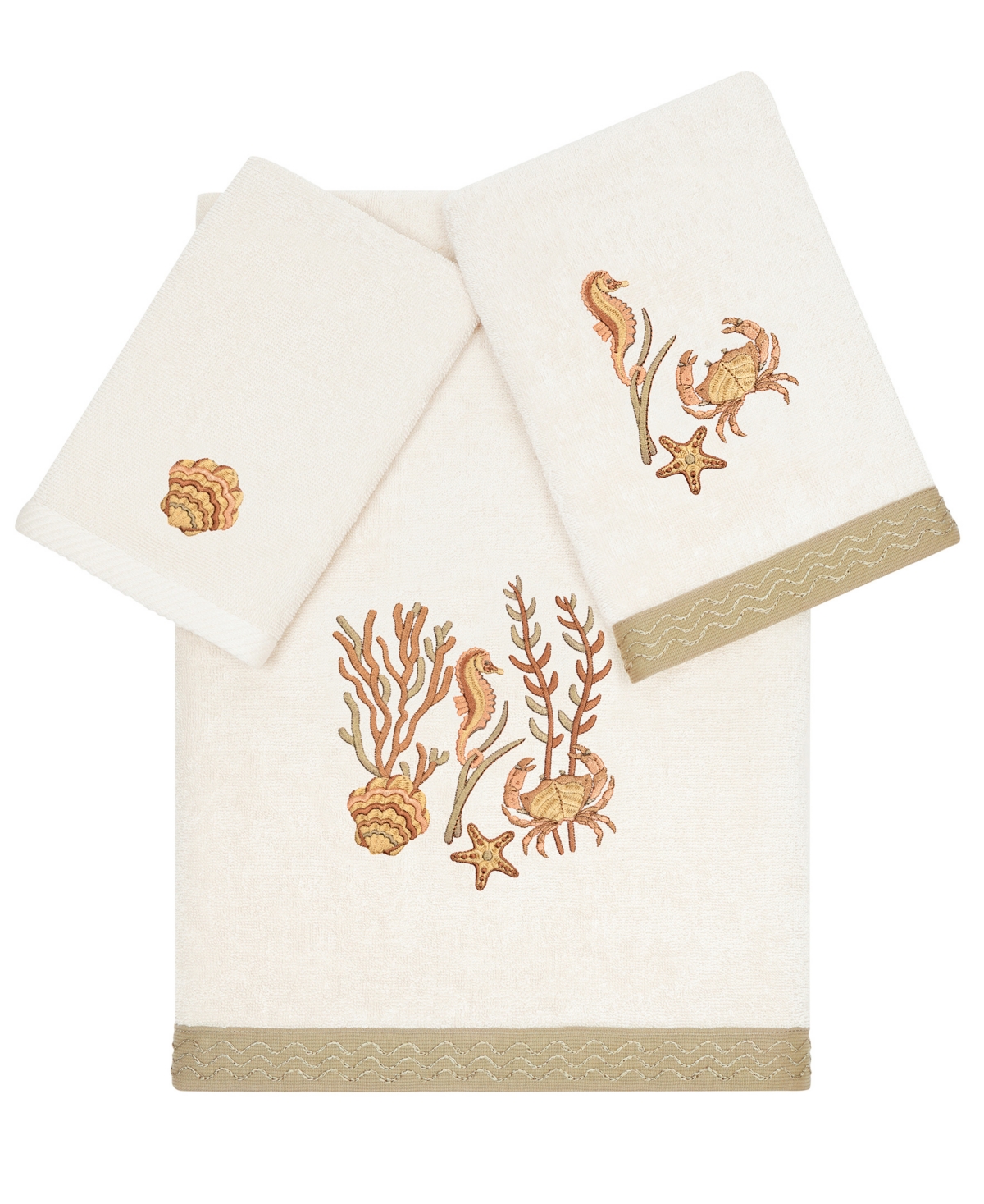 Click here for Linum Home Turkish Cotton Aaron Embellished 3-Pc.... prices