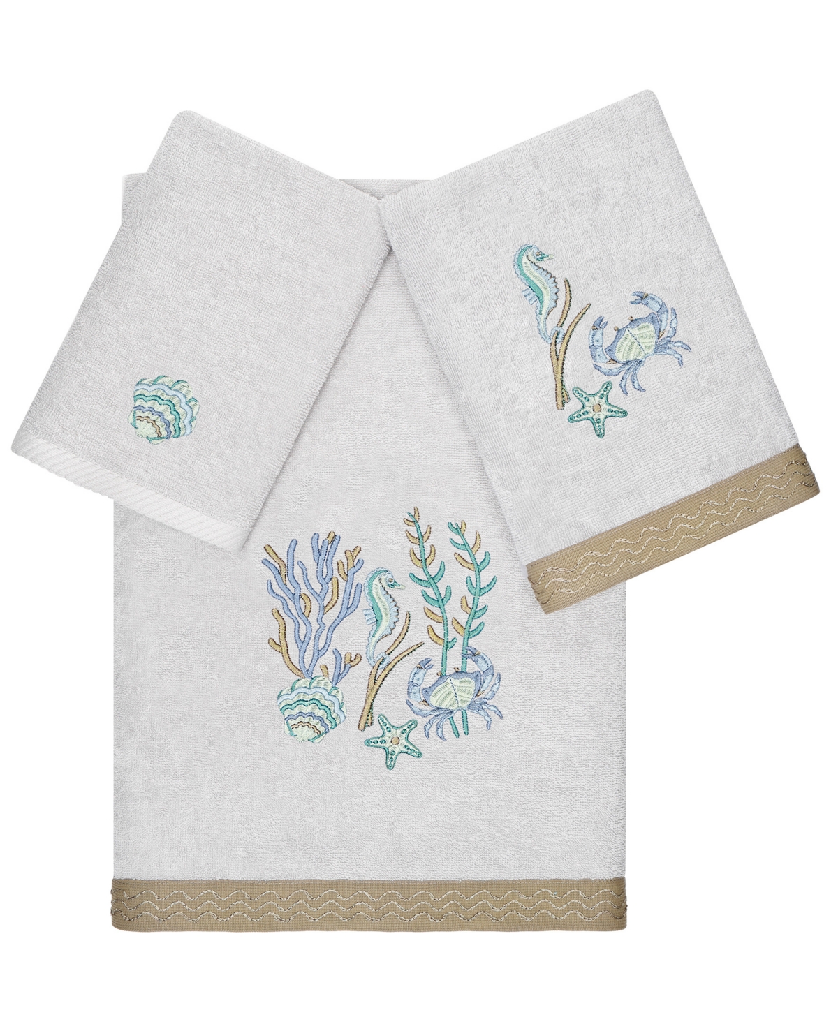 Click here for Linum Home Turkish Cotton Aaron Embellished 3-Pc.... prices