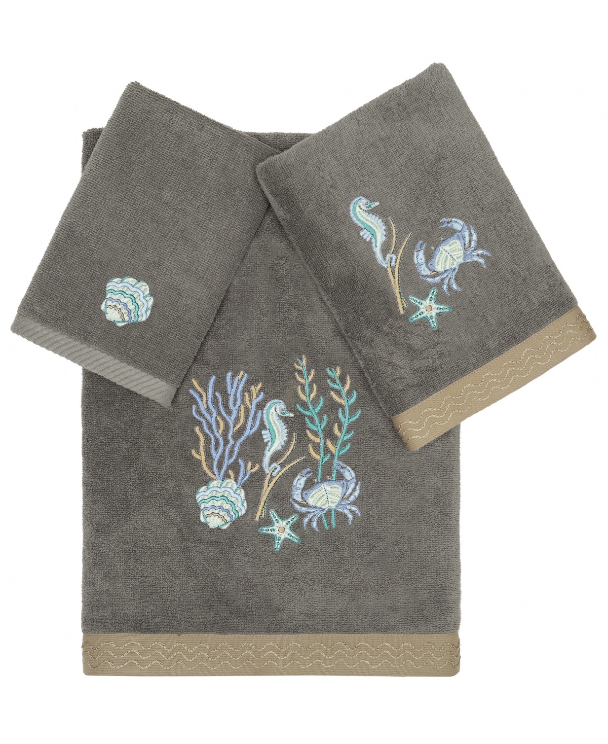 Click here for Linum Home Turkish Cotton Aaron Embellished 3-Pc.... prices