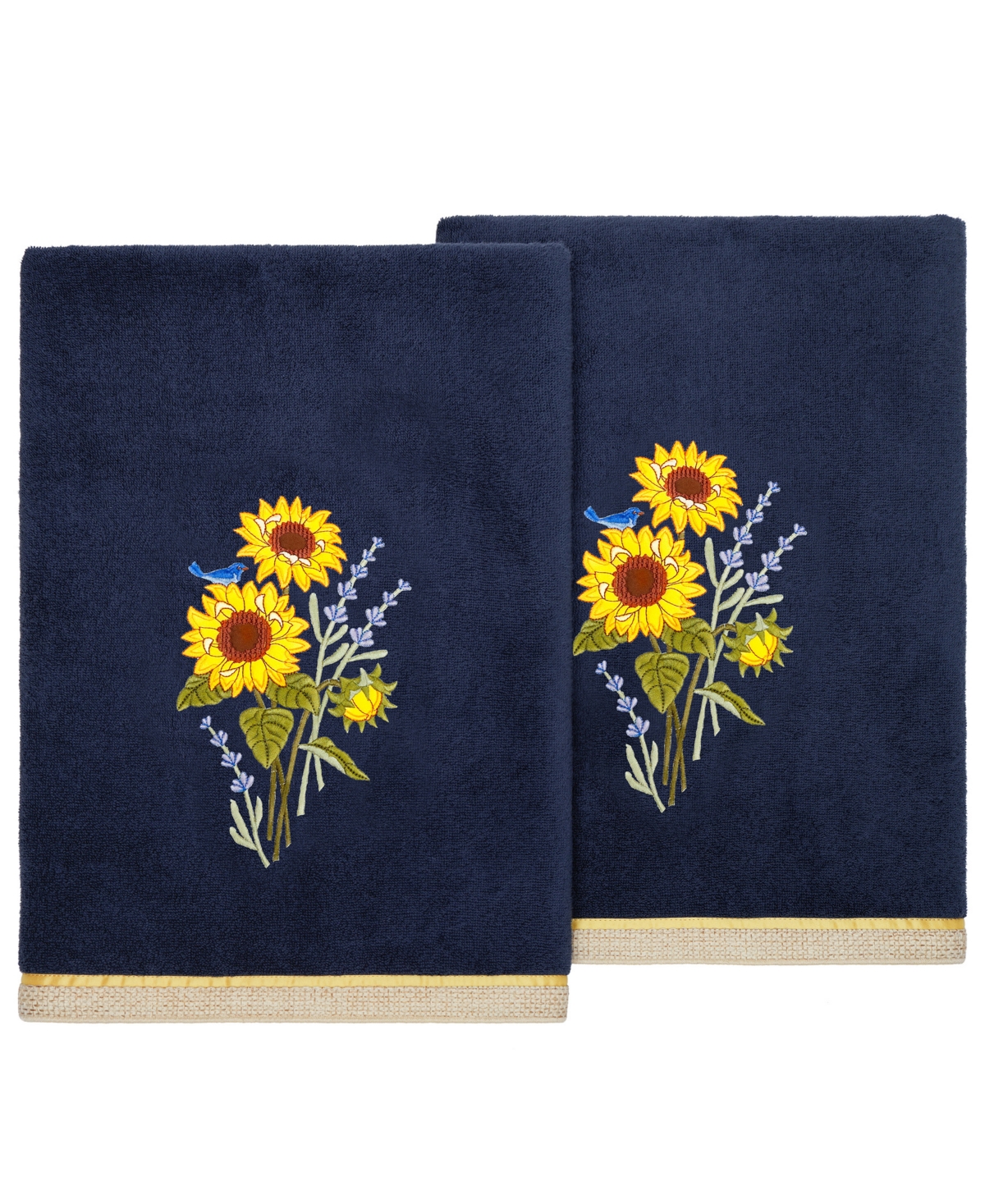 Click here for Linum Home Turkish Cotton Girasol Embellished 2-Pc... prices