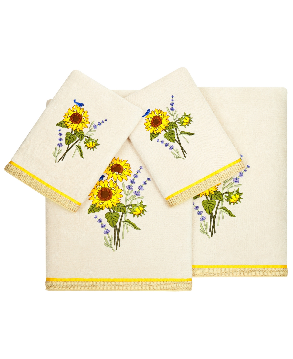 Click here for Linum Home Turkish Cotton Girasol Embellished 4-Pc... prices