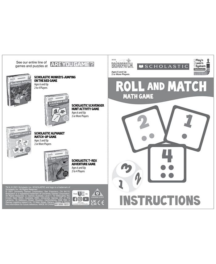 Areyougame Briarpatch Scholastic Roll and Match Math Game - Macy's