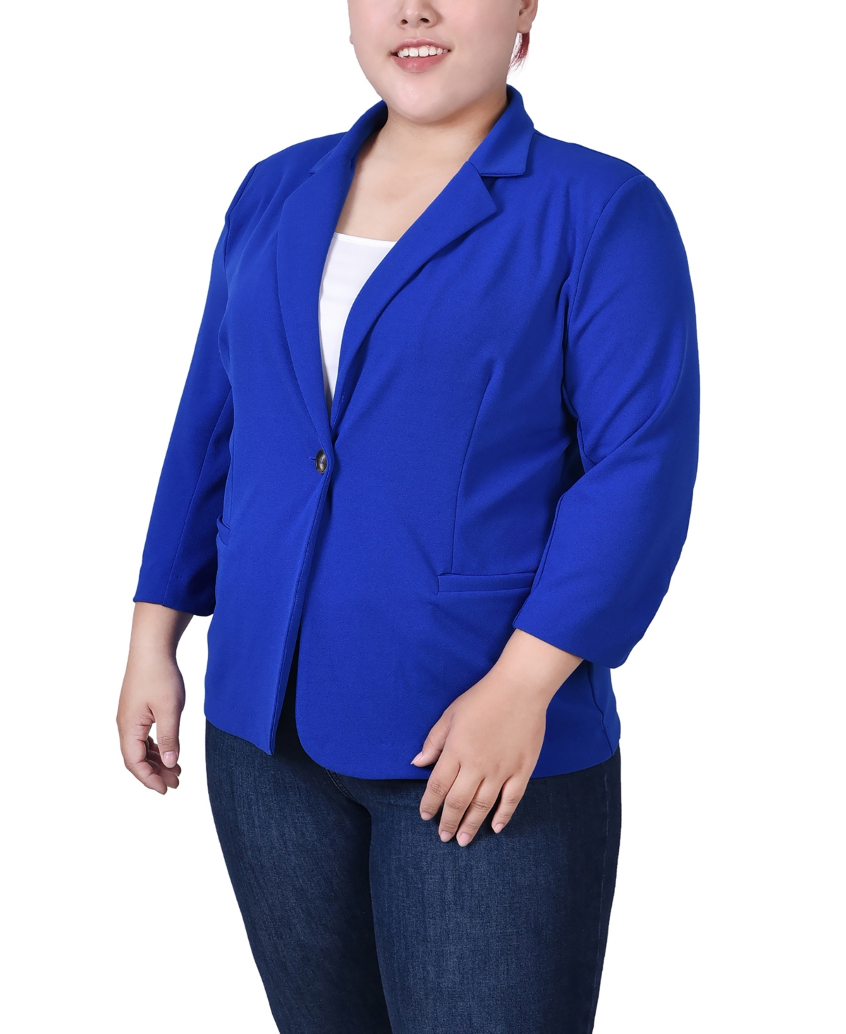 Click here for Ny Collection Plus Size 3/4 Sleeve Scuba Crepe Bla... prices