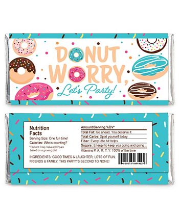 Big Dot of Happiness Donut Worry, Let's Party - Candy Bar Wrapper ...