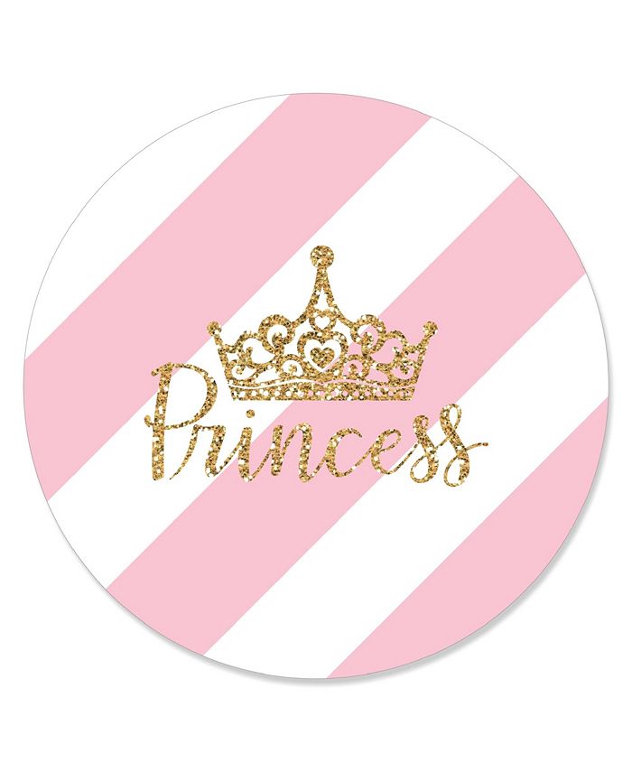 Big Dot of Happiness Little Princess Crown - Pink & Gold Princess Party ...