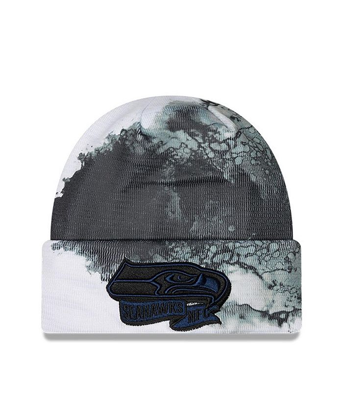 New Era Men's Black Seattle Seahawks 2022 Sideline Ink Dye Tonal Cuffed ...