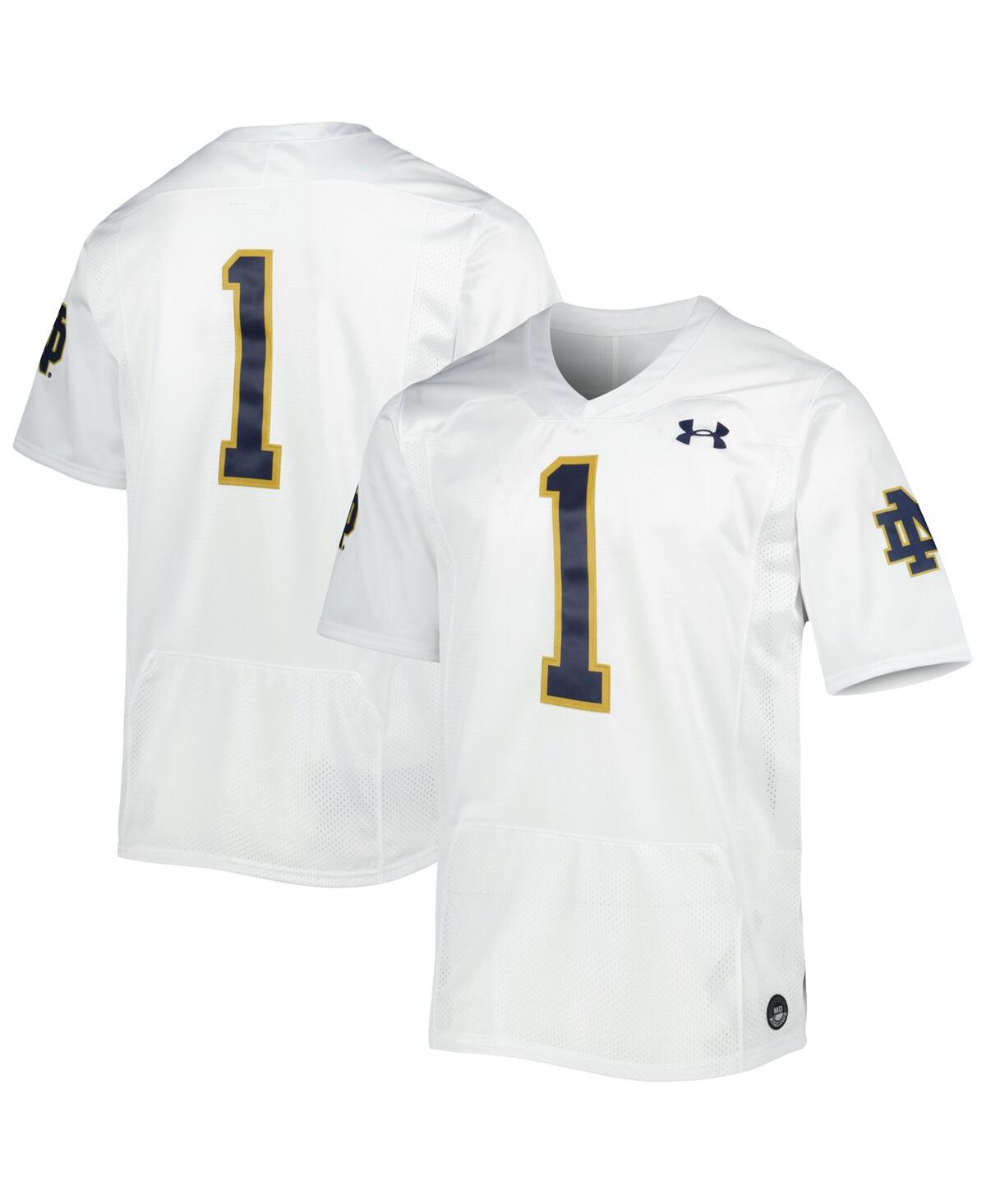 Click here for Mens Under Armour #1 White Notre Dame Fighting Iri... prices