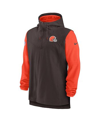 Nike Men's Brown, Orange Cleveland Browns Sideline Player Quarter-zip ...