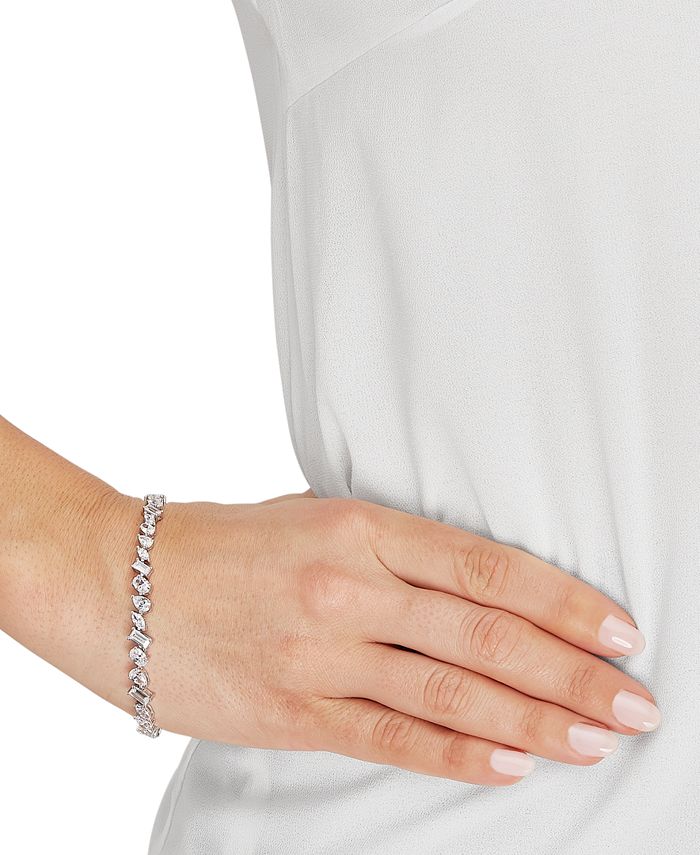 Arabella Cubic Zirconia Multi-Cut Tennis Bracelet in Sterling Silver ...