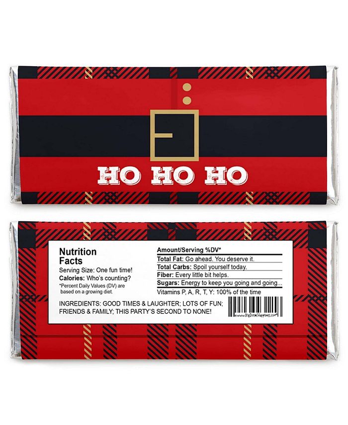 Big Dot of Happiness Jolly Santa Claus - Candy Bar Wrapper Christmas ...
