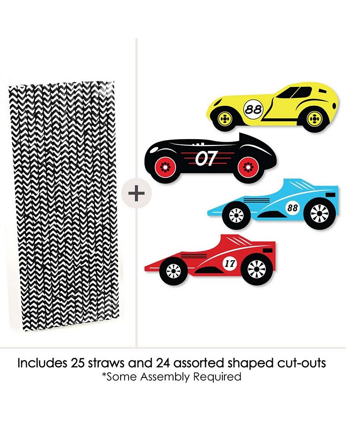 Big Dot of Happiness Let's Go Racing - Racecar - Paper Straw Decor ...