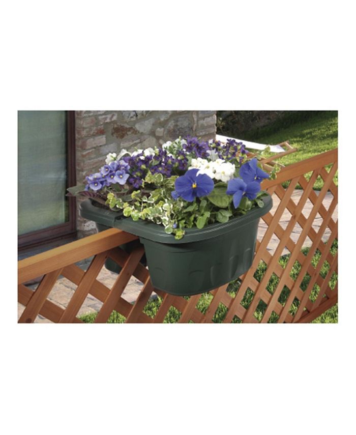 Apollo Exports Double Sided Adjustable Railing Planter Green 16in - Macy's