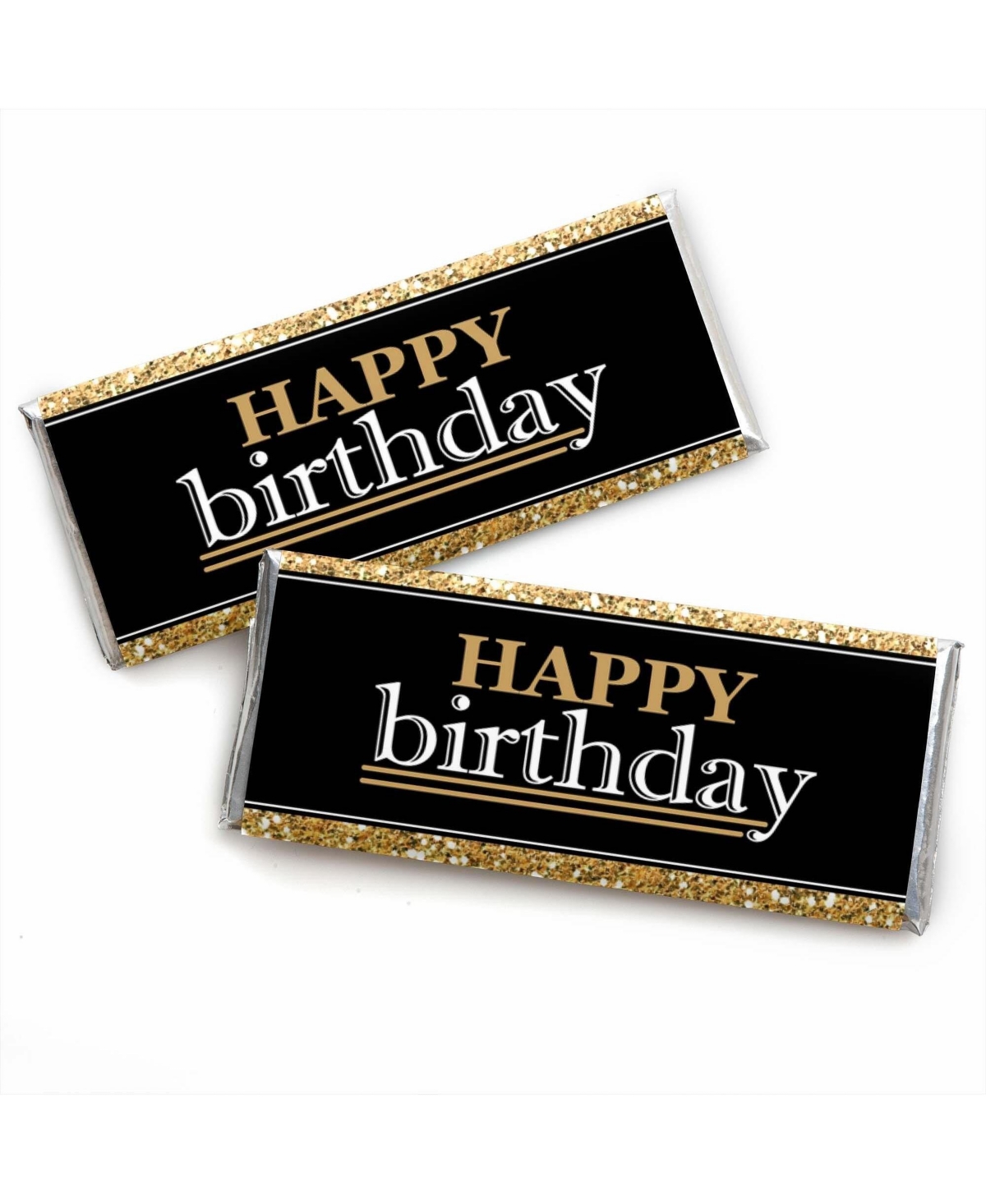 Big Dot Of Happiness Adult Happy Birthday Gold Candy Bar Wrappers