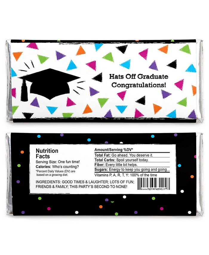 Big Dot of Happiness Hats Off Grad - Graduation Party Candy Bar ...