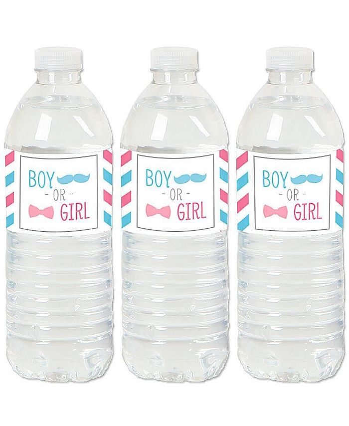Big Dot of Happiness Chevron Gender Reveal - Gender Reveal Water Bottle ...