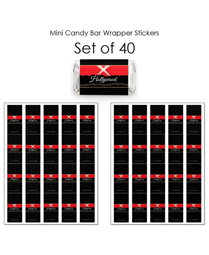 Big Dot of Happiness Red Carpet Hollywood - Mini Candy Bar Wrapper ...